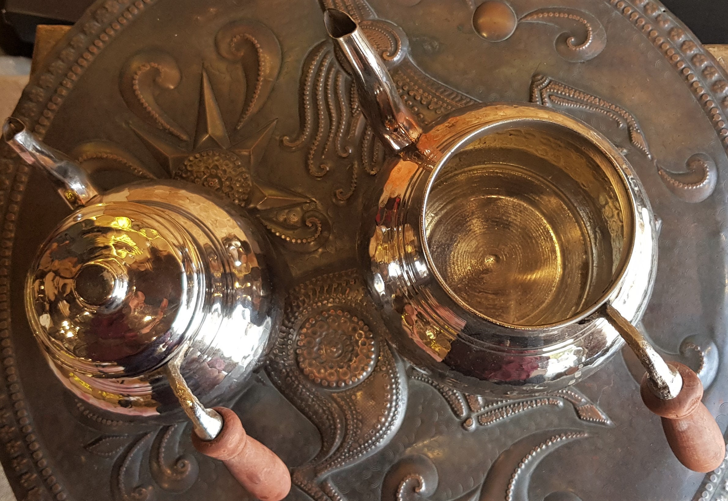 Handmade Turkish Copper Teapot Settraditional Turkish Black - Etsy