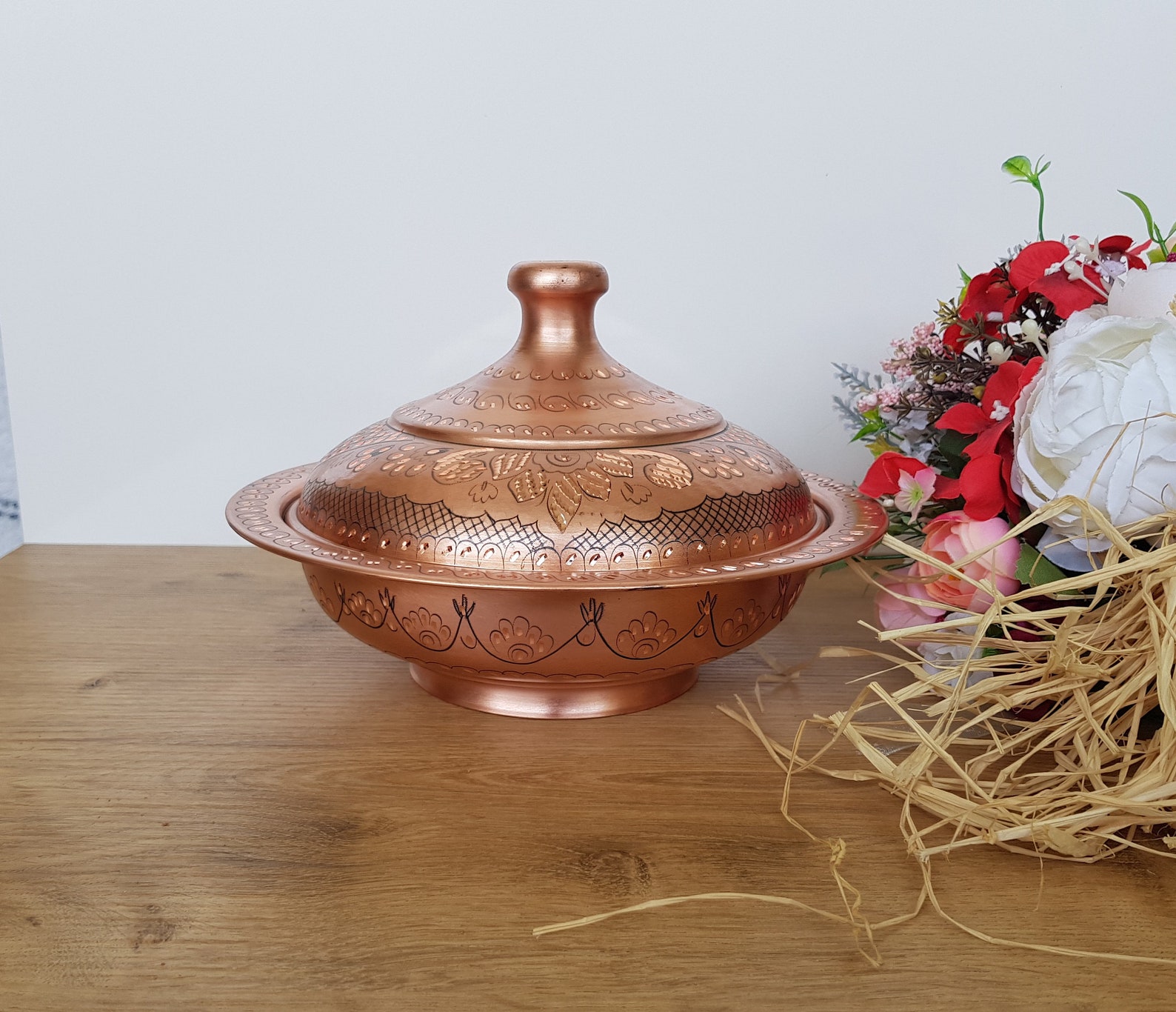 Large Decorative Sugar Bowlrustic Copper Candy Dish With - Etsy