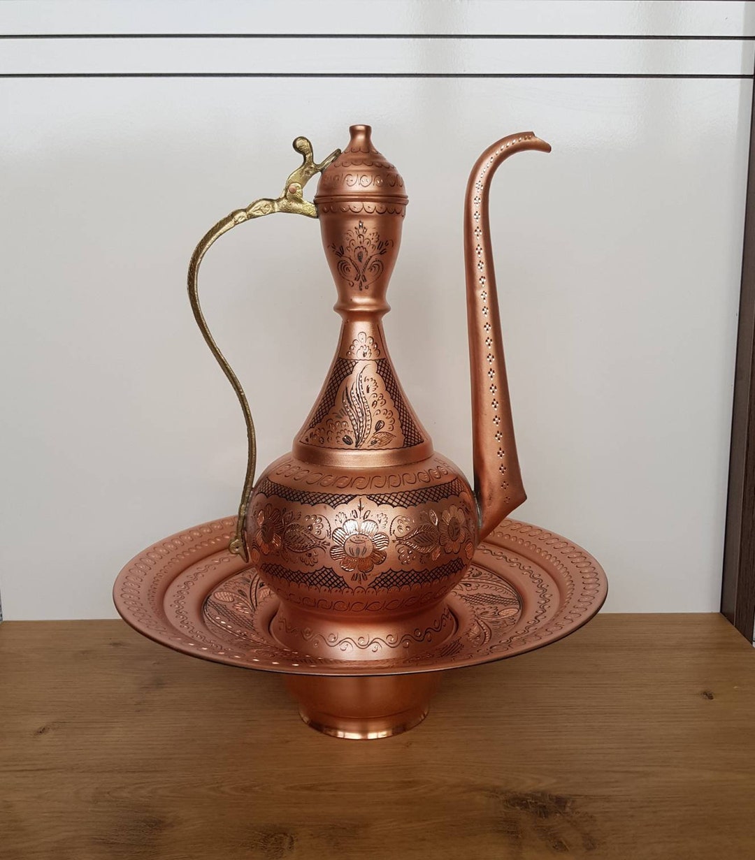 Large Decorative Copper Pitcher Ewer Basin Set,elegant Home Decor ...