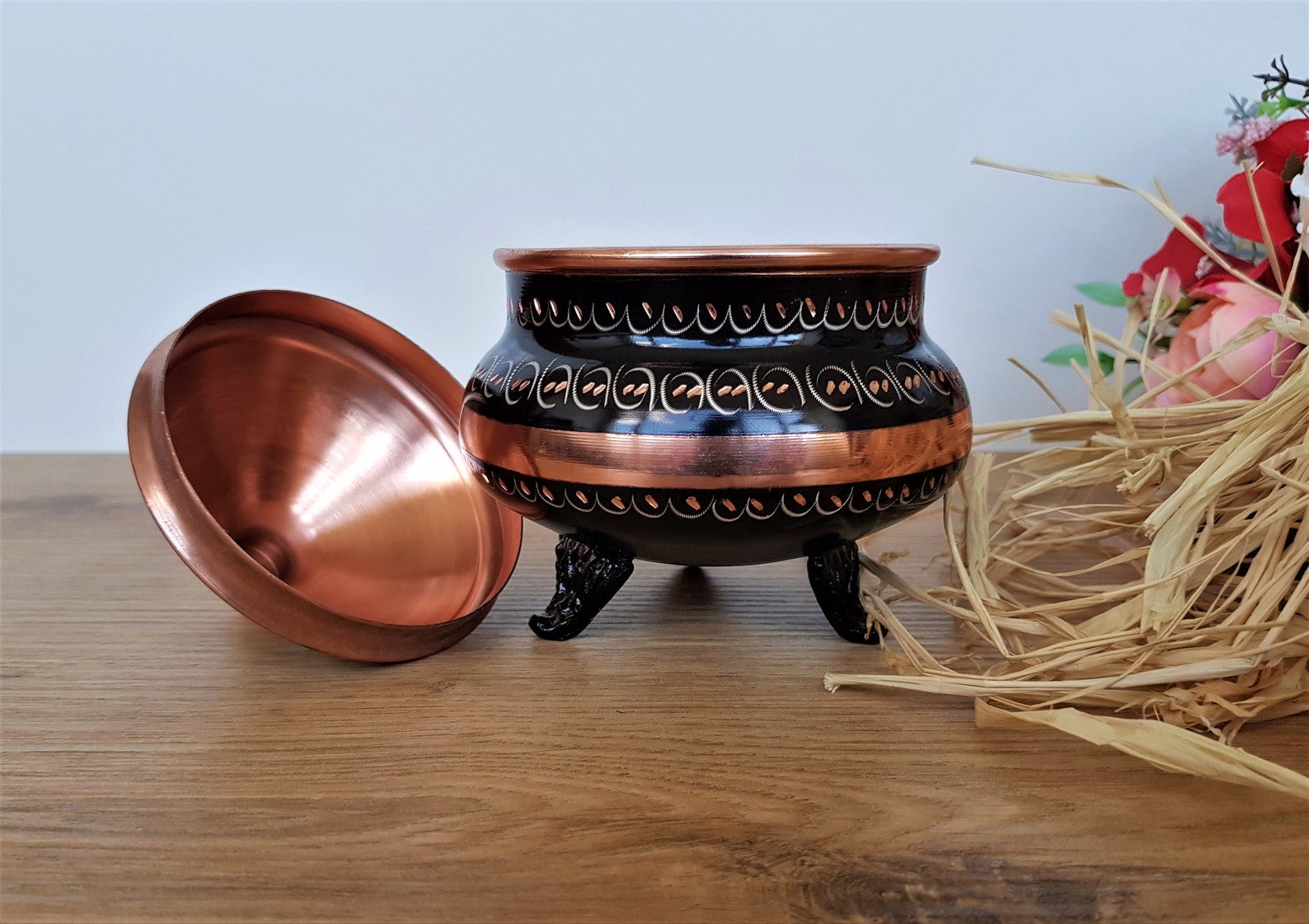 Small Copper Bowl,decorative Mini Bowl,tripod Bowl,decor Candy Bowl ...