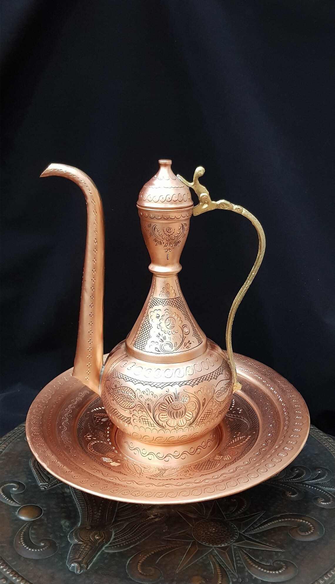 Large Decorative Copper Pitcher Ewer Basin Set,elegant Home Decor ...
