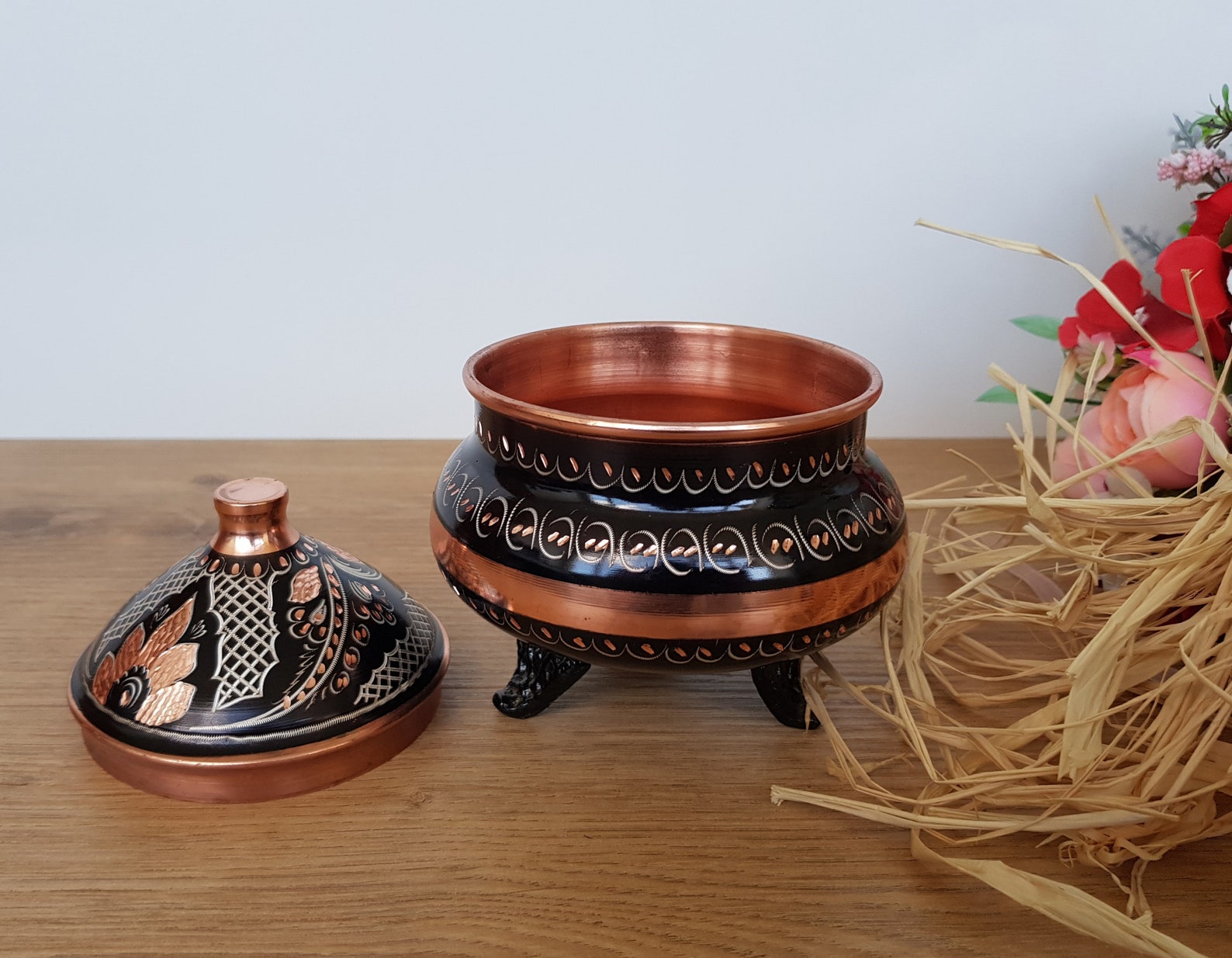 Small Copper Bowl,decorative Mini Bowl,tripod Bowl,decor Candy Bowl ...