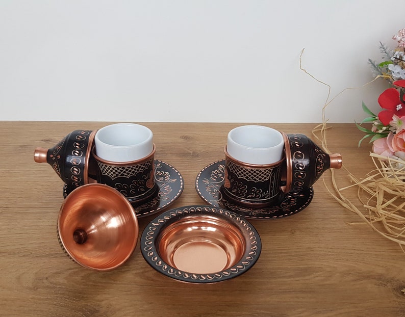 Engraved Turkish Copper Coffee Cup Mug Set,high Quality Turkish Arabic ...