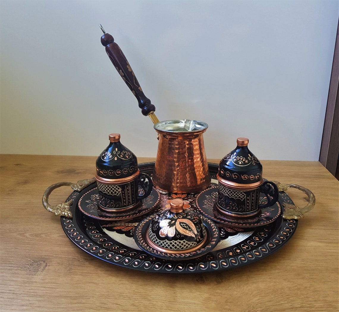 Turkish Coffee Cup Mug Set With Tray and Turkish Coffee - Etsy