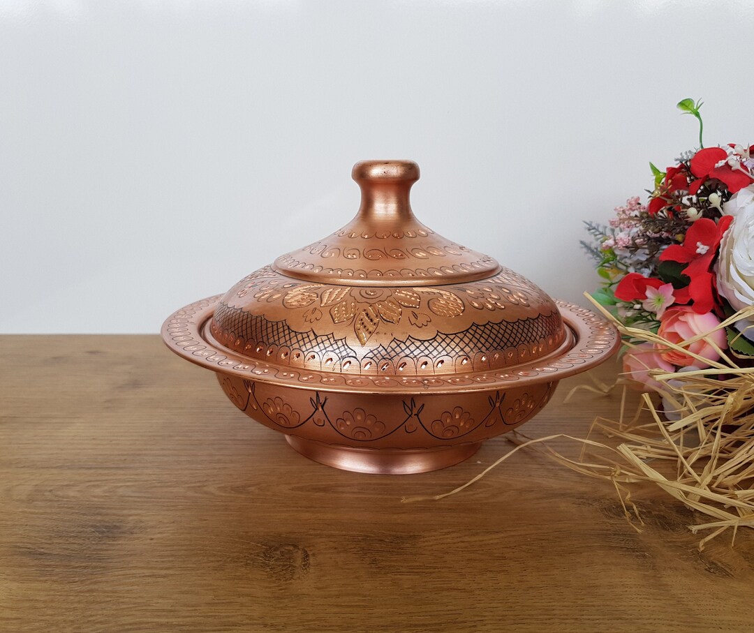 Large Decorative Sugar Bowl,rustic Copper Candy Dish With Lid,ottoman ...