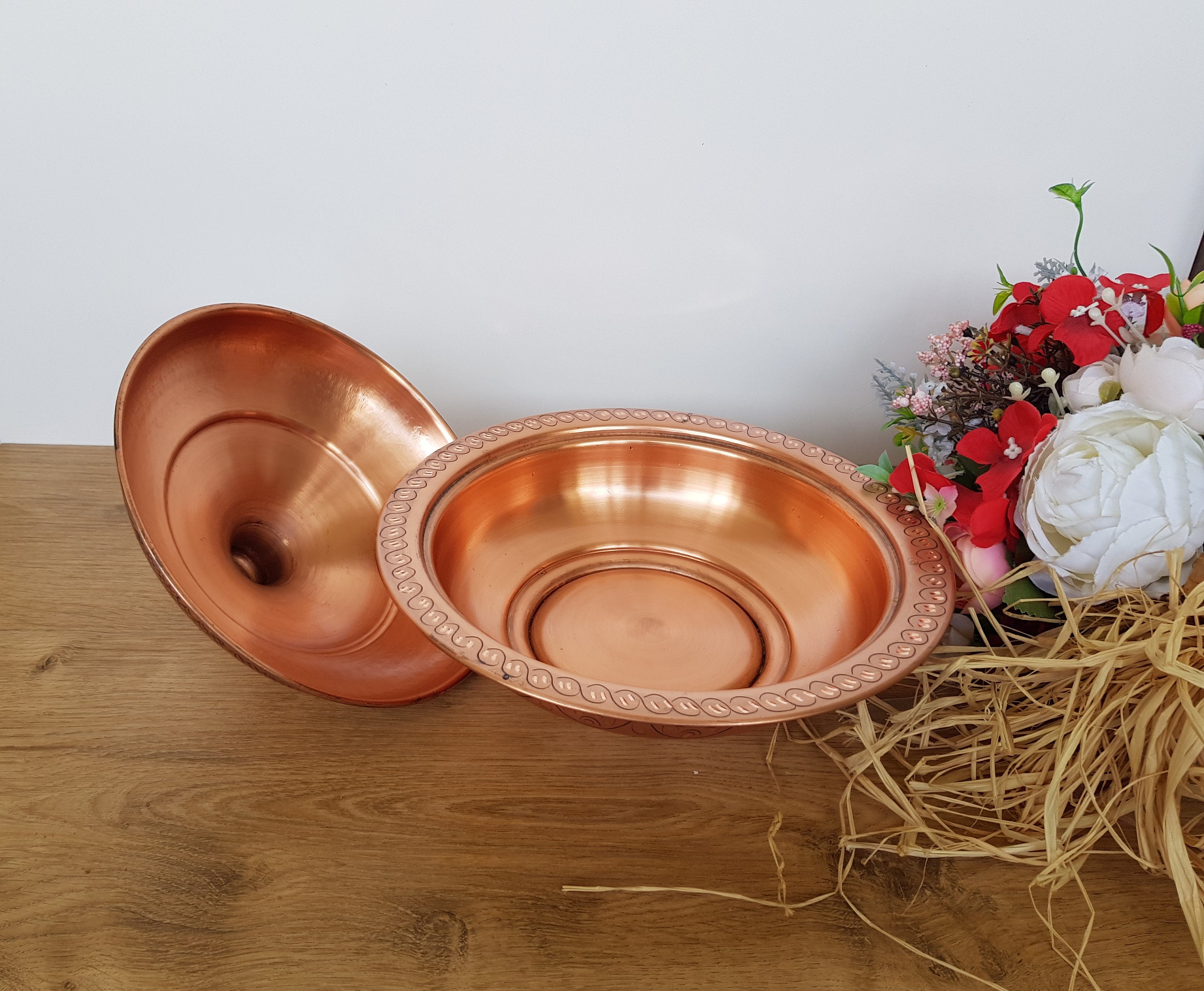 Large Decorative Sugar Bowlrustic Copper Candy Dish With - Etsy