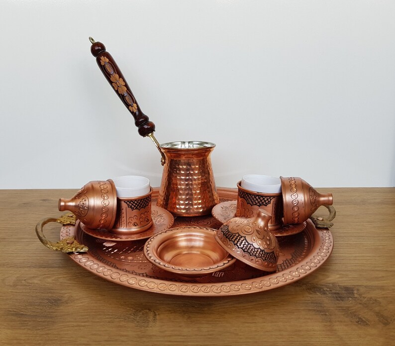 Turkish Coffee Cup Mug Set With Tray and Turkish Coffee Pot(cezve),high ...