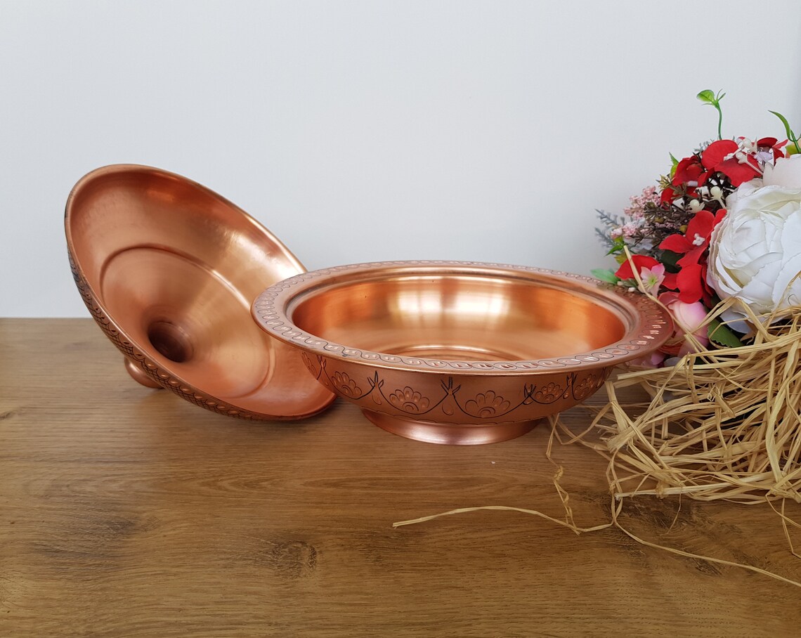 Large Decorative Sugar Bowlrustic Copper Candy Dish With - Etsy