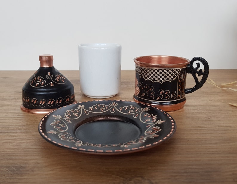 Engraved Turkish Copper Coffee Cup Mug Set,high Quality Turkish Arabic ...