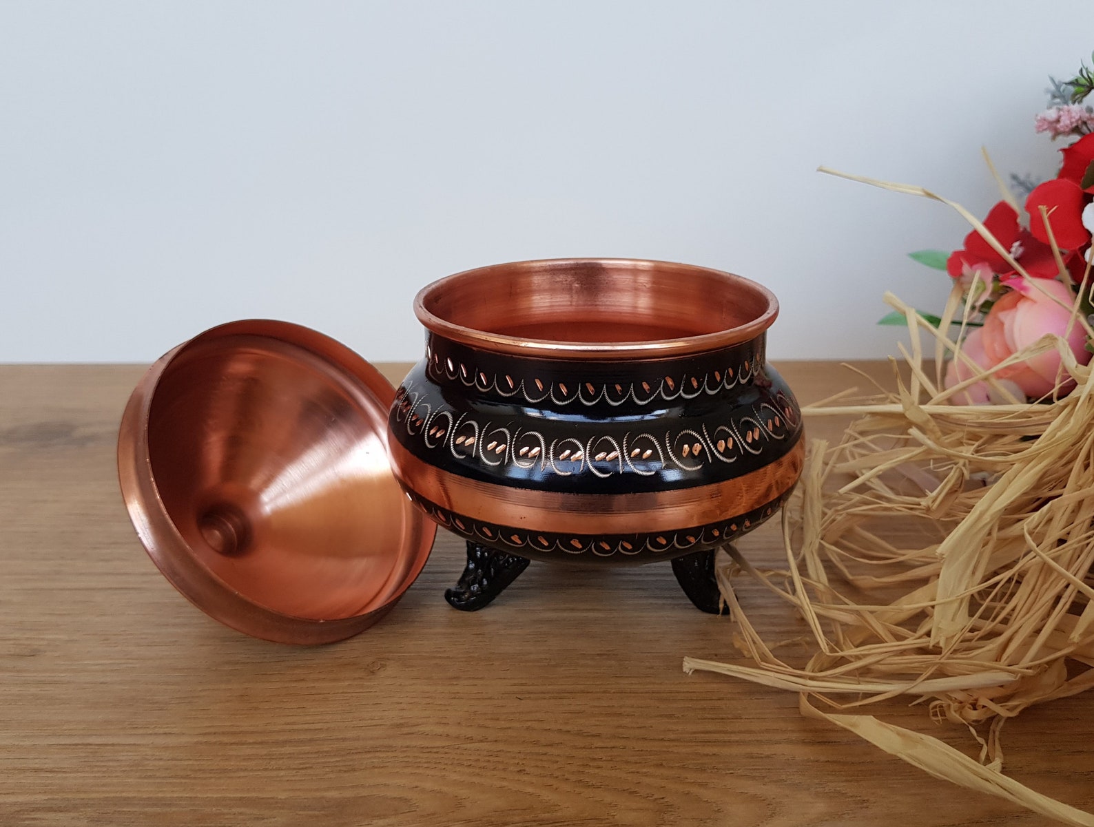 Small Copper Bowl,decorative Mini Bowl,tripod Bowl,decor Candy Bowl ...