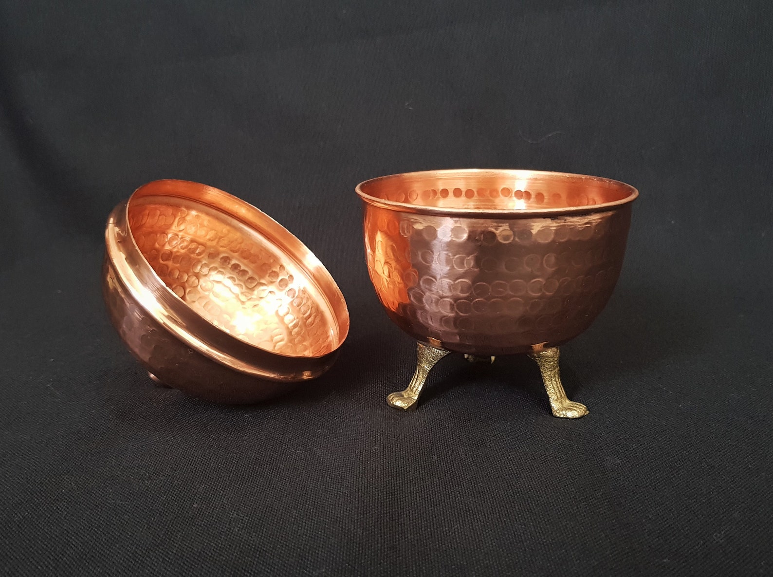 Small Copper Decor Bowl,decorative Mini Tripod Round Candy Dish With ...