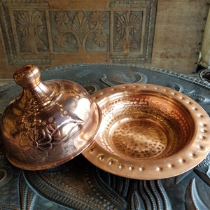 Copper Turkish Delight and Sugar Bowl,candy Dish With Lid,handmade ...