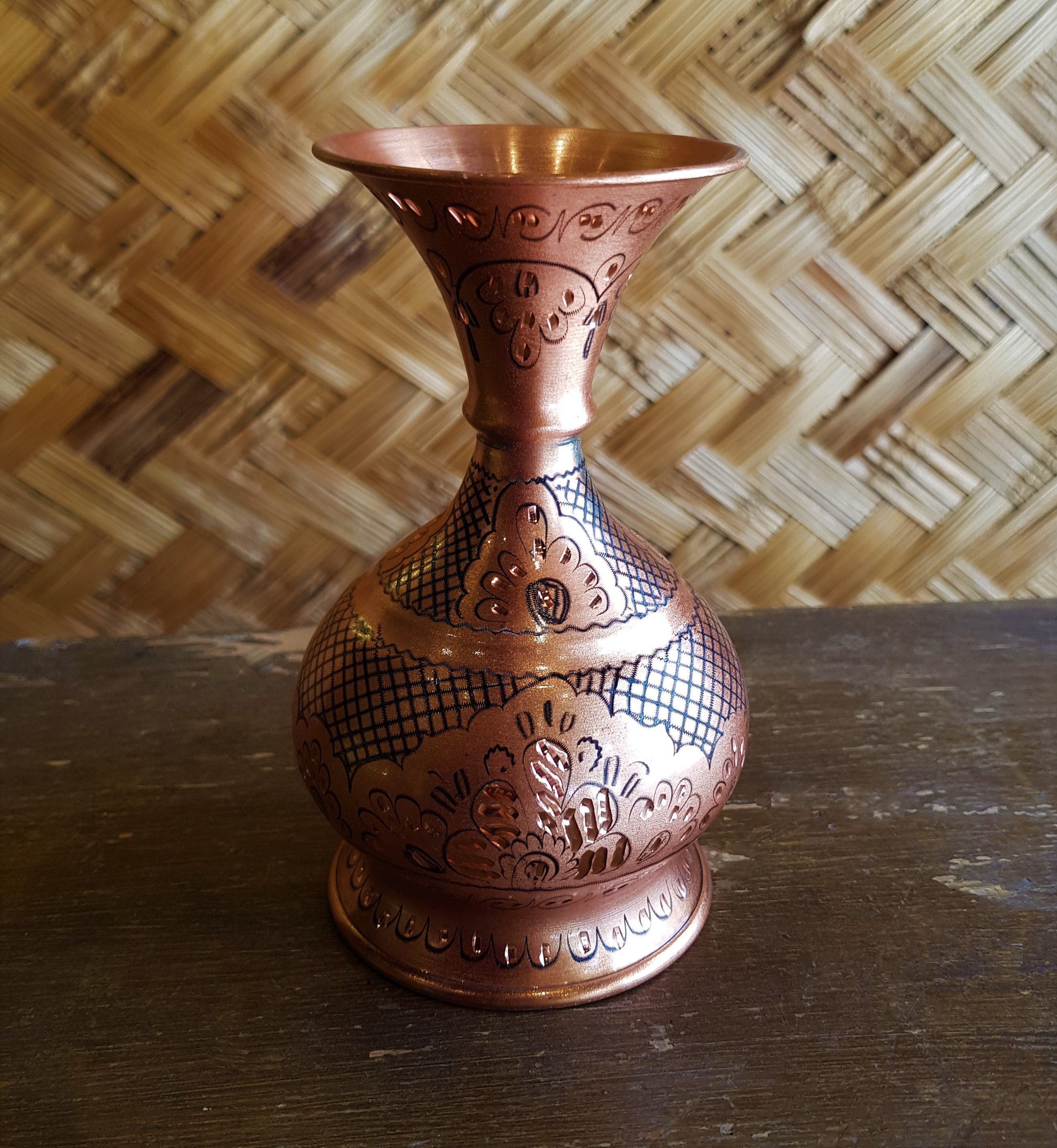 Rustic Copper Flower VaseMetal Decorative Pretty Farmhouse | Etsy