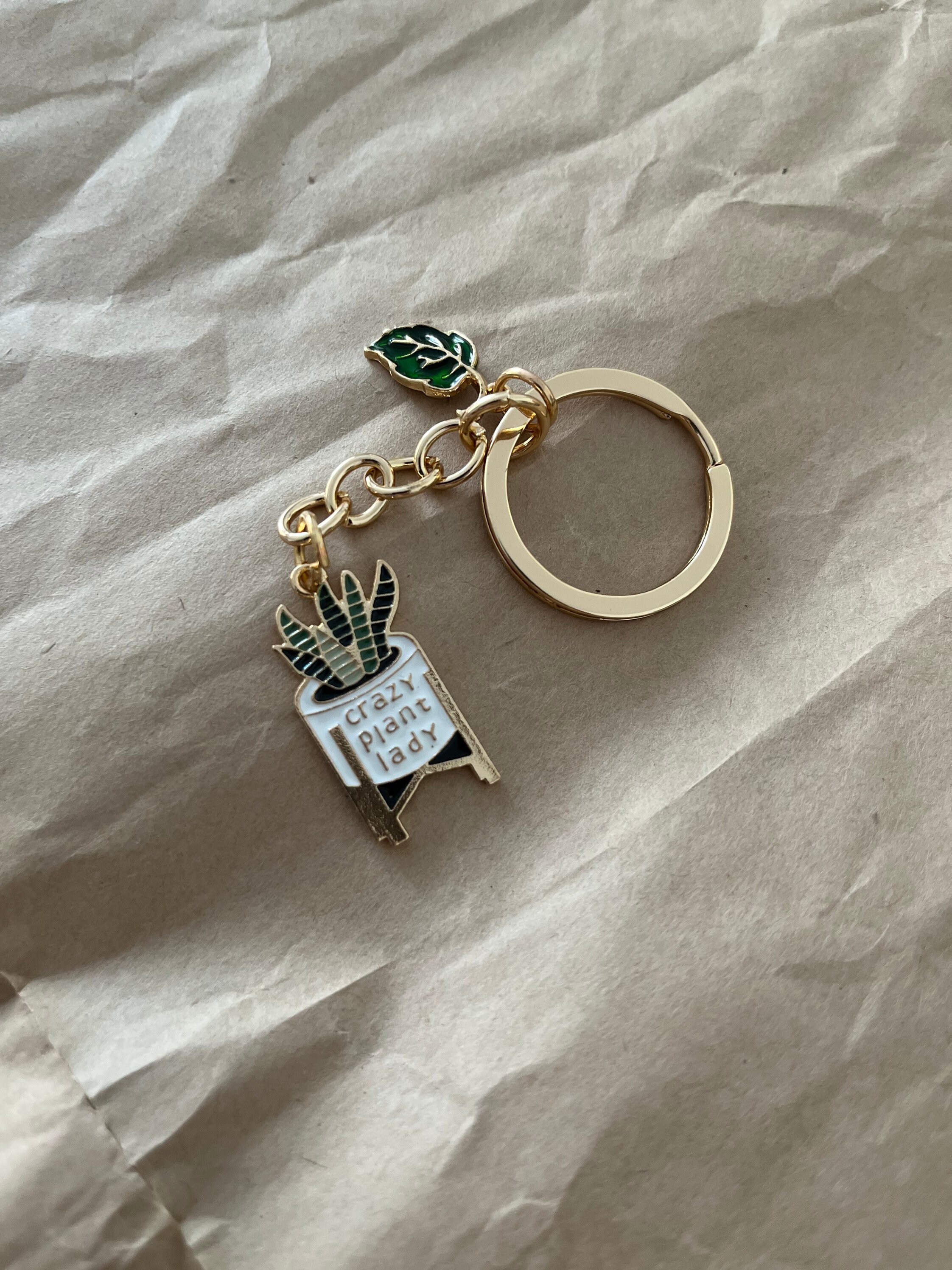 Plant Leaf Keyring Accessories Bag Charm Plant Keyrings Plants Lovers ...