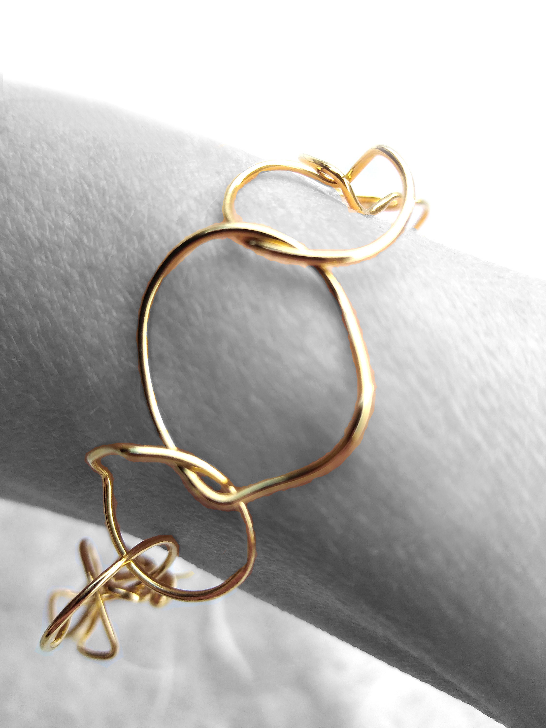 Silver Geometric Bracelet of Wire Circles for Women - Etsy