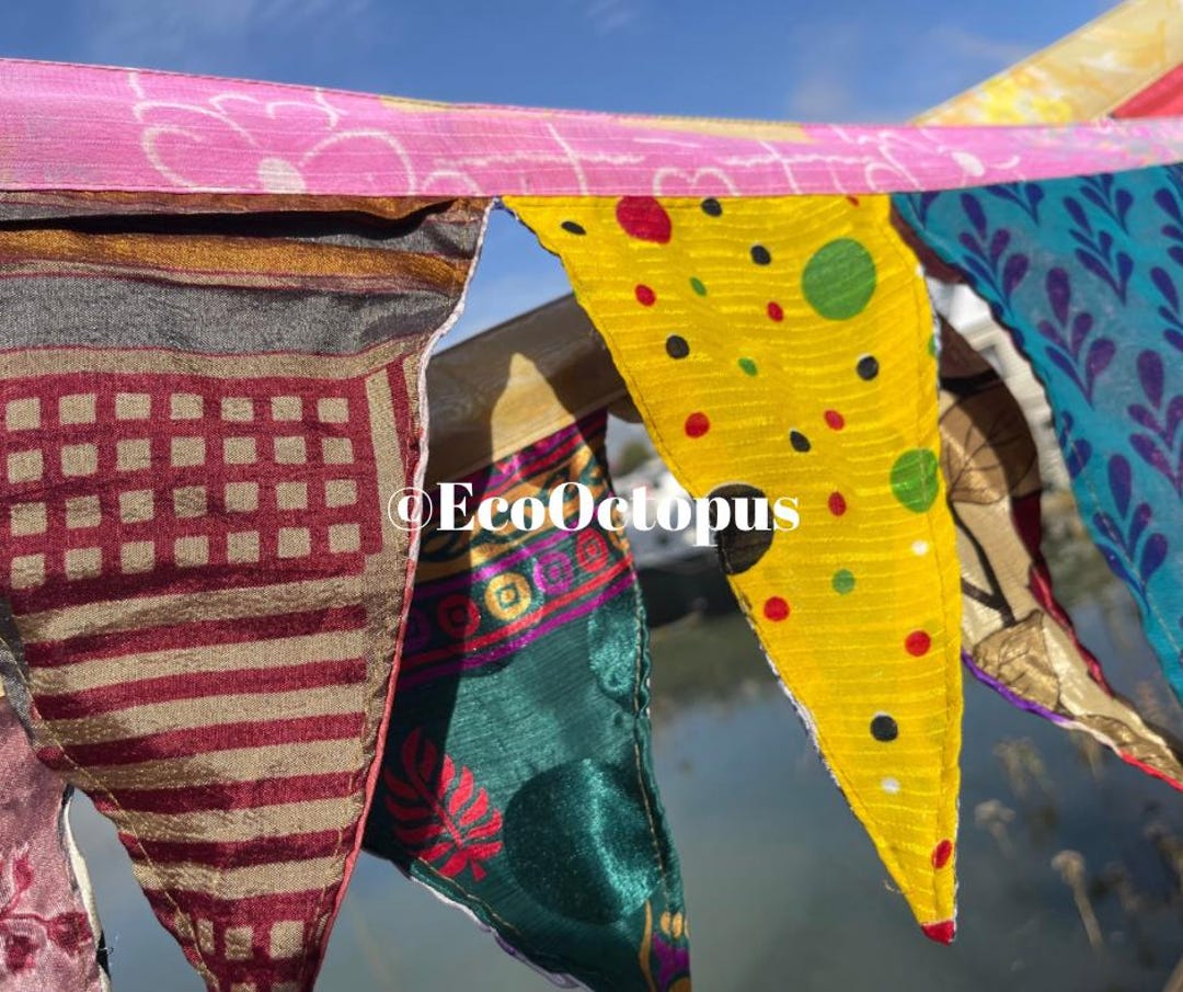 JOYFUL Multi-coloured Bunting. Handmade Recycled Bunting. - Etsy