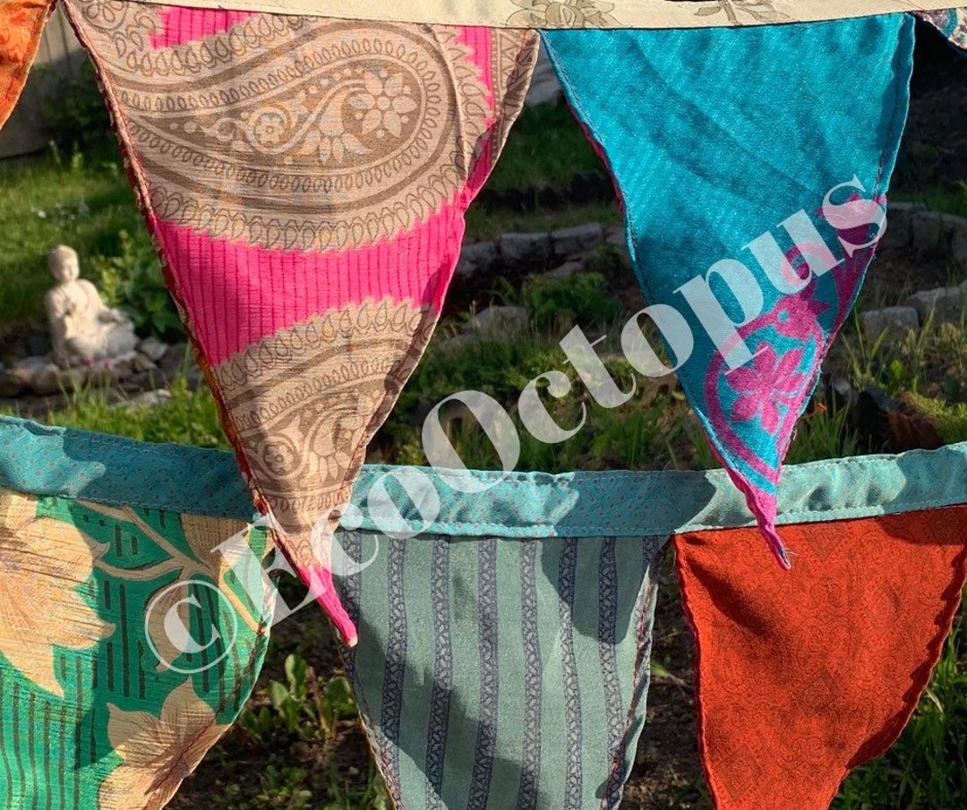 Recycled Bunting Made From Sari off Cuts. - Etsy