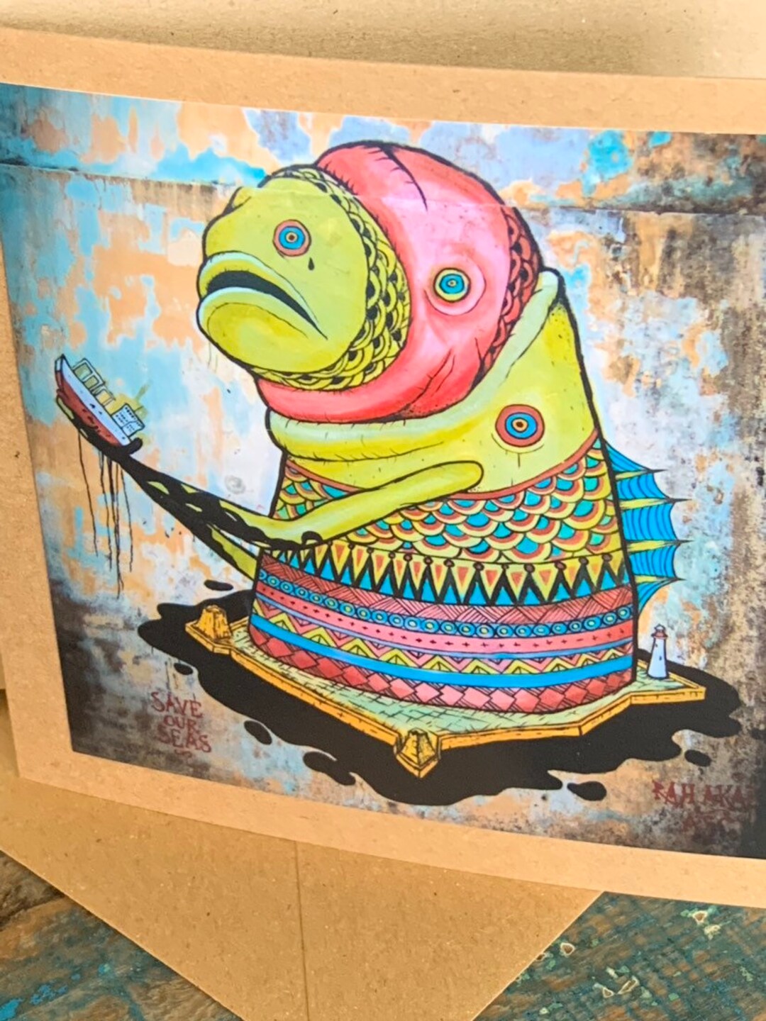 Eco Friendly Card Environmental Graffiti Card. Recycled Card - Etsy