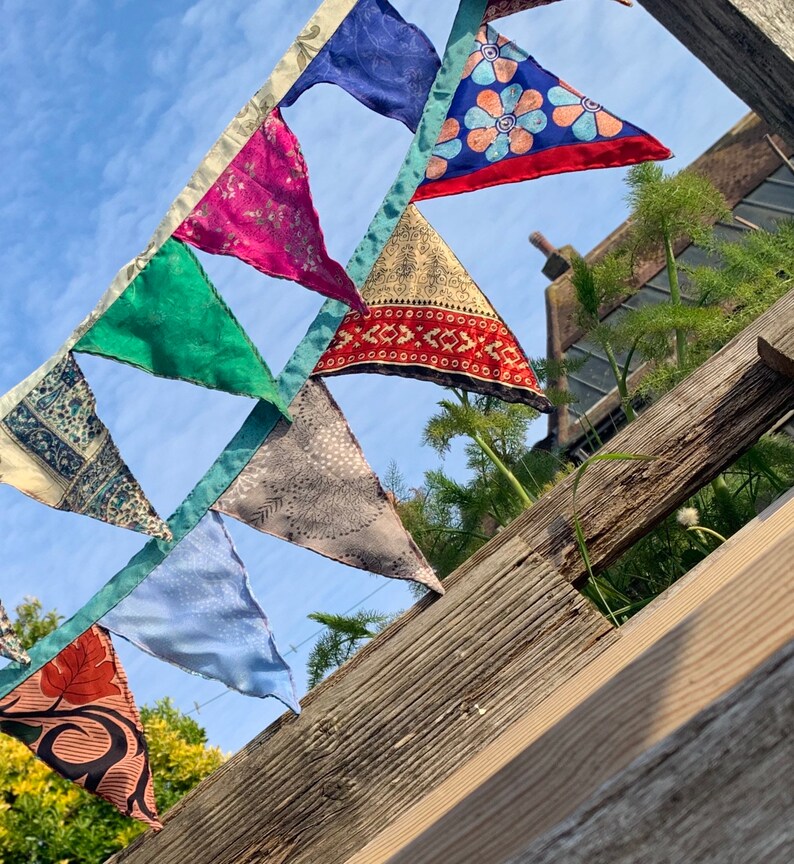 Recycled Bunting Made From Sari off Cuts. Unusual Bunting - Etsy UK