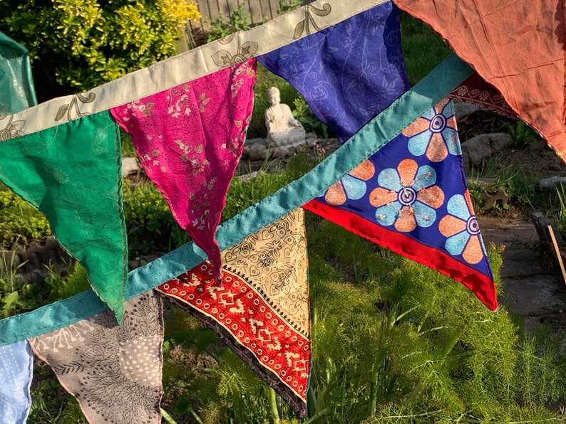 Recycled Bunting Made From Sari off Cuts. Unusual Bunting - Etsy