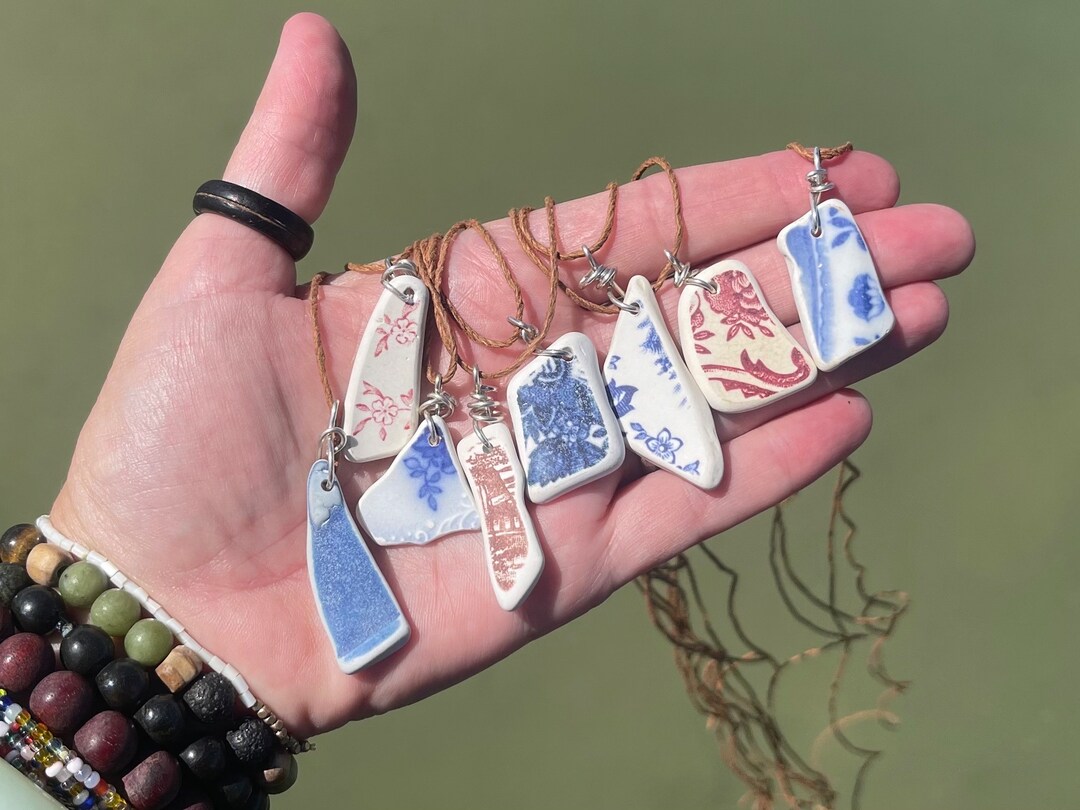 Ethically Sourced Pottery Pendants. Recycled Necklace, Unique Boho Gift ...