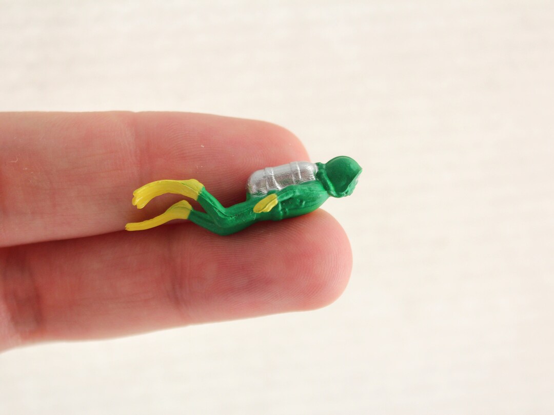 Scuba Diver Miniature Diving Ocean Scenery Sea Human Model - Etsy