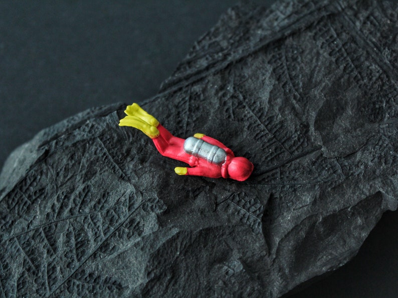 Scuba Diver Miniature Diving Ocean Scenery Sea Human Model Underwater ...