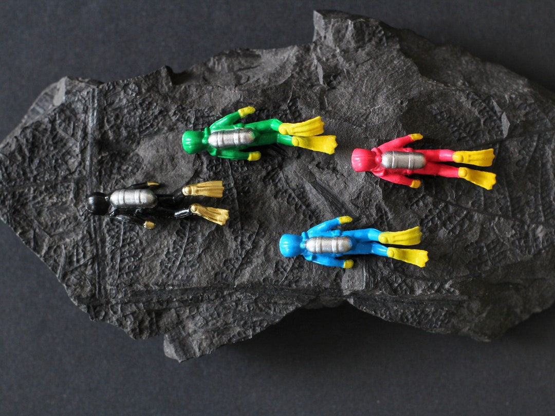 Scuba Diver Miniature Diving Ocean Scenery Sea Human Model - Etsy