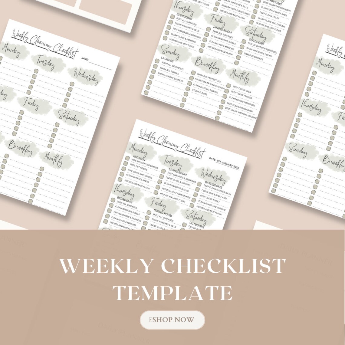 Editable Cleaning Checklist. Cleaning Planner Template. Daily Cleaning ...