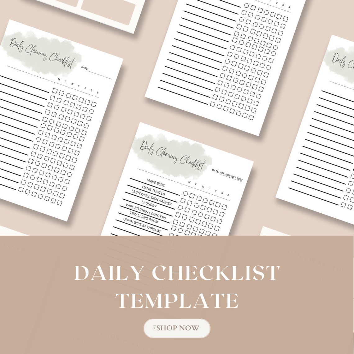 Editable Cleaning Checklist. Cleaning Planner Template. Daily Cleaning ...