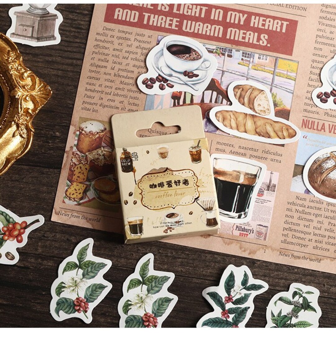 46 Retro Coffee Stickers in A Box | Cute, Colourful, Collectible ...