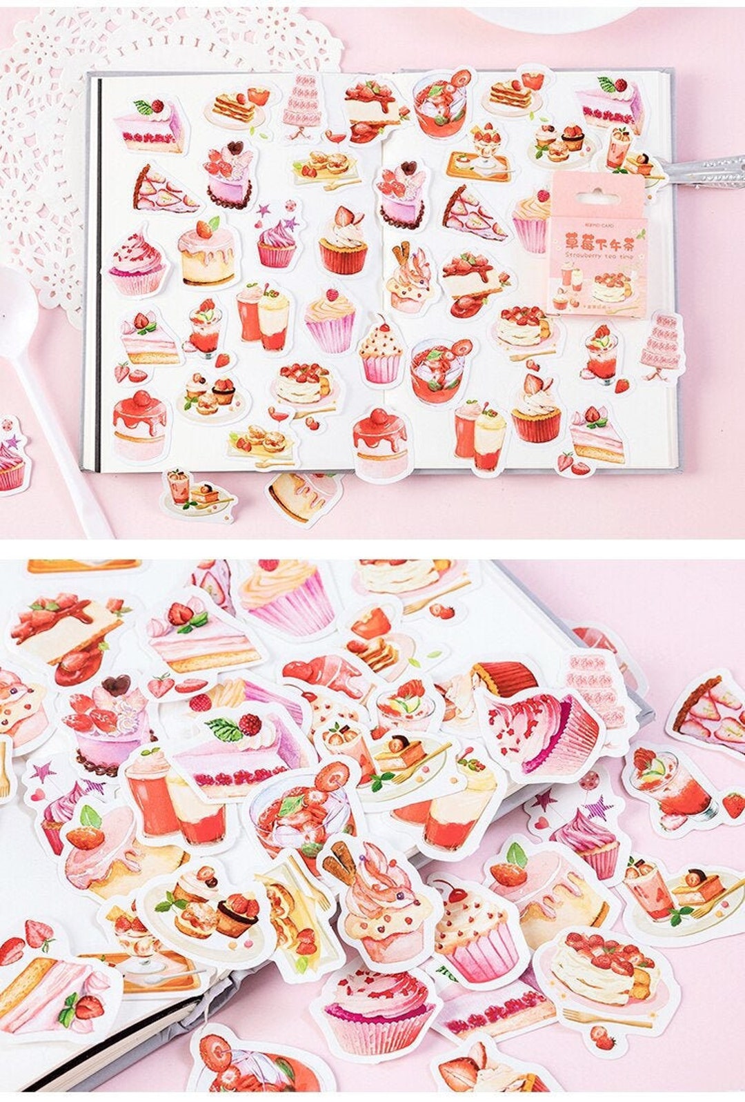 46 Strawberry Tea Stickers in A Box | Cute, Colourful, Collectible ...