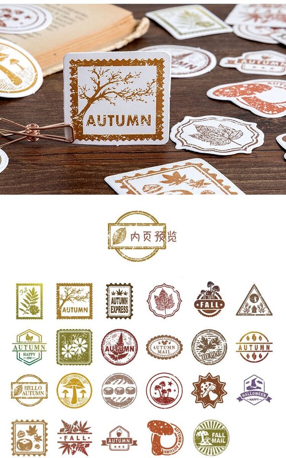 Embellishments Paper, Party & Kids Letter from autumn sticker labels ...