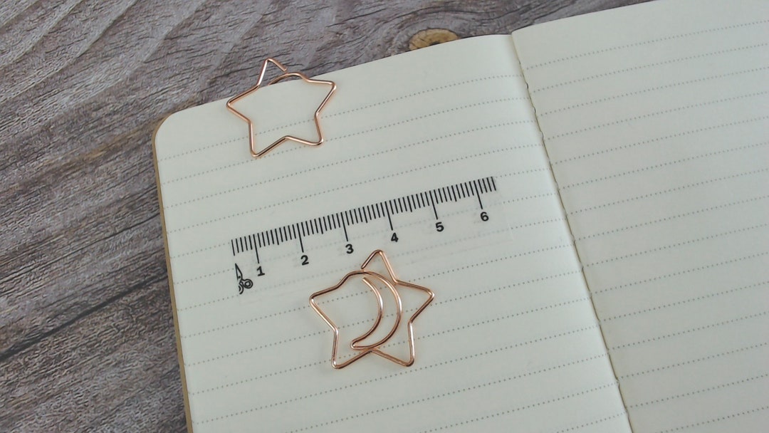 Star Moon Paperclip Rose Gold Cute Buy One, Set of 5 or Set of 20 ...