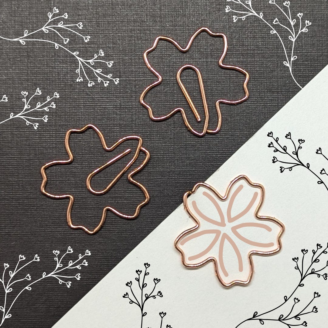 Blossom/sakura Paperclip - Rose Gold Cute - Buy One, Set of 5 or Set of ...
