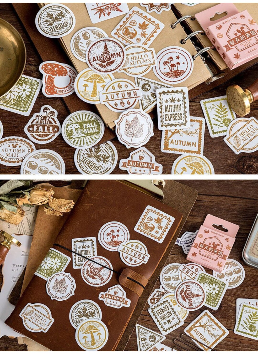 46 Autumn Stamps Stickers in A Box | Cute, Colourful, Collectible ...