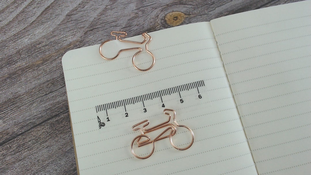 Bicycle Bike Paperclip Rose Gold Cute Buy One, Set of 5 or Set of 20 ...