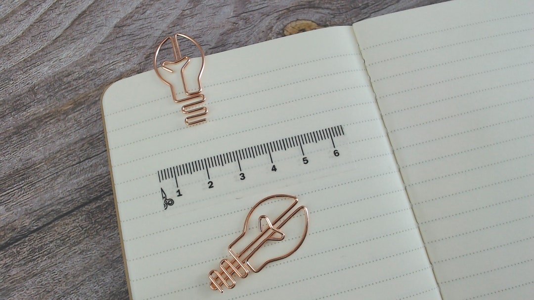 Lightbulb Paperclip Rose Gold Cute Buy One, Set of 5 or Set of 20 ...