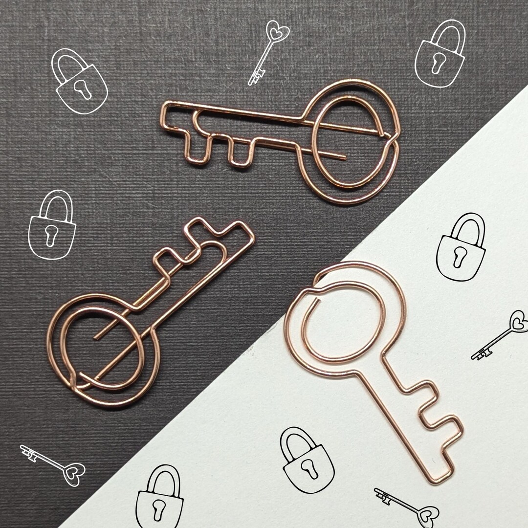 Key Paperclip - Rose Gold Cute - Buy One, Set of 5 or Set of 20 ...