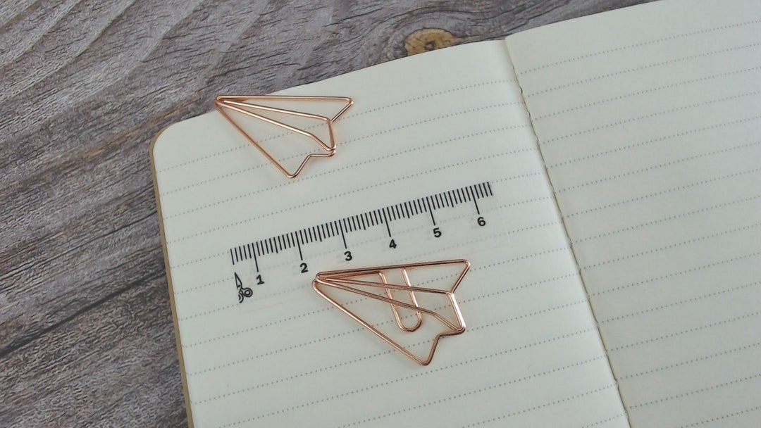 Rose Gold Cute Paper Airplane Paperclip Single Set of 5 or - Etsy