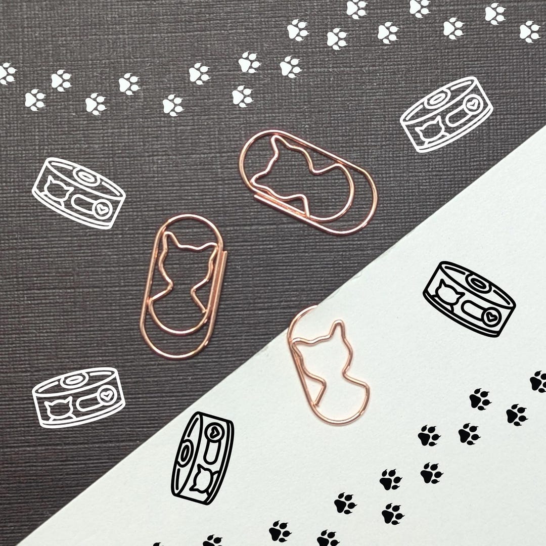 Cat 20mm Paperclip - Rose Gold Cute - Buy One, Set of 5 or Set of 20 ...