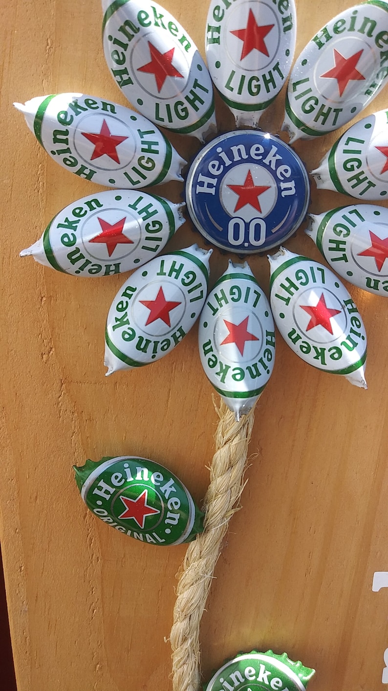 Heineken Bottle / Beer Cap Flower - Etsy