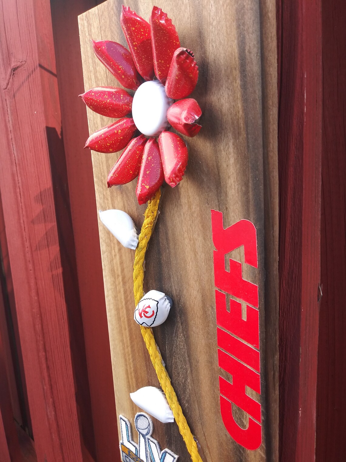 Kansas City Chiefs Bottle Cap Flower | Etsy