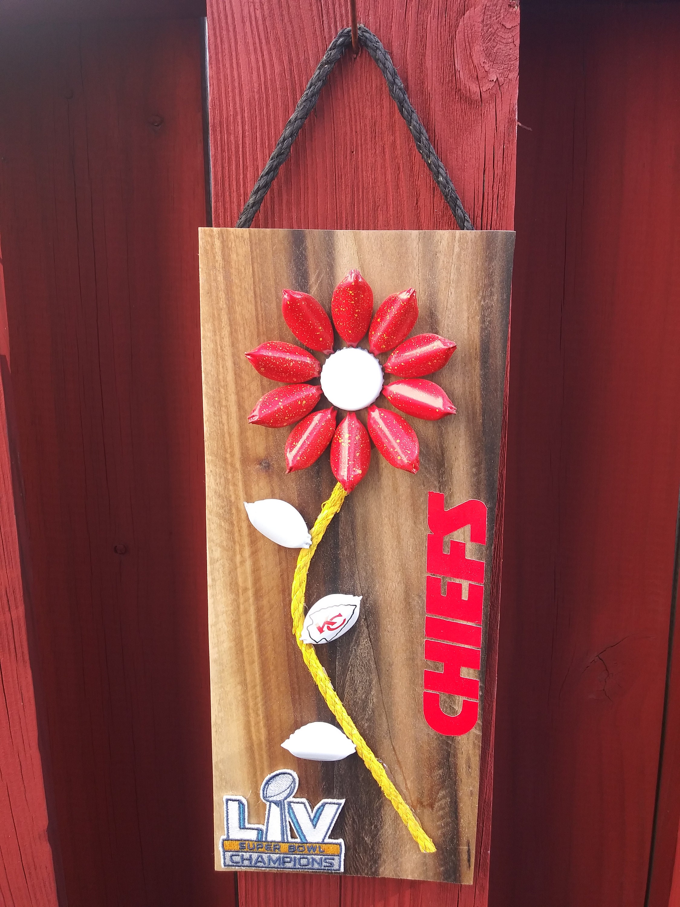 Kansas City Chiefs Bottle Cap Flower | Etsy