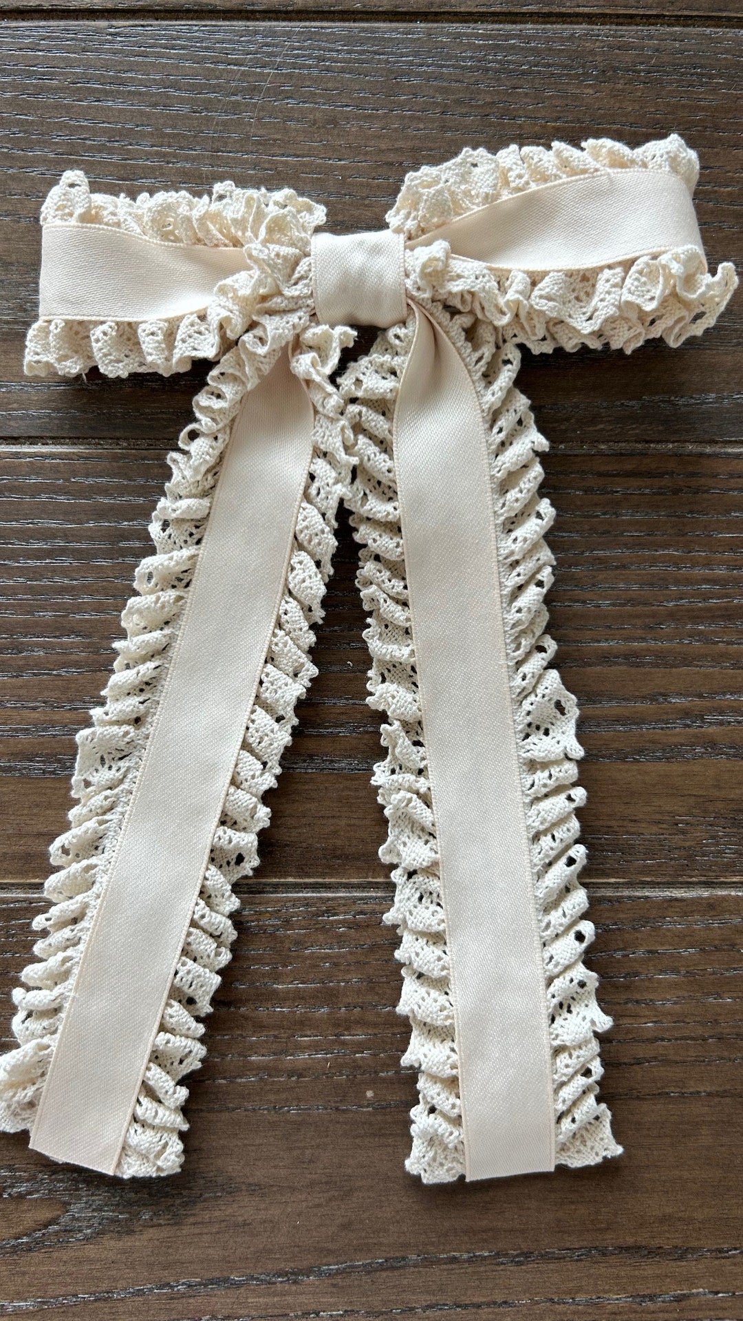 Lace and Ribbon Long Tail Bow - Etsy