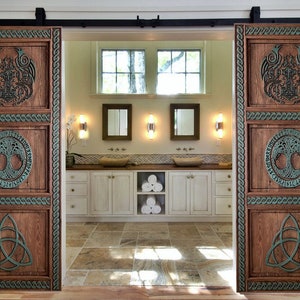 Hand-carved Viking Entrance Front Door | Antique Doors | Custom Runes ...