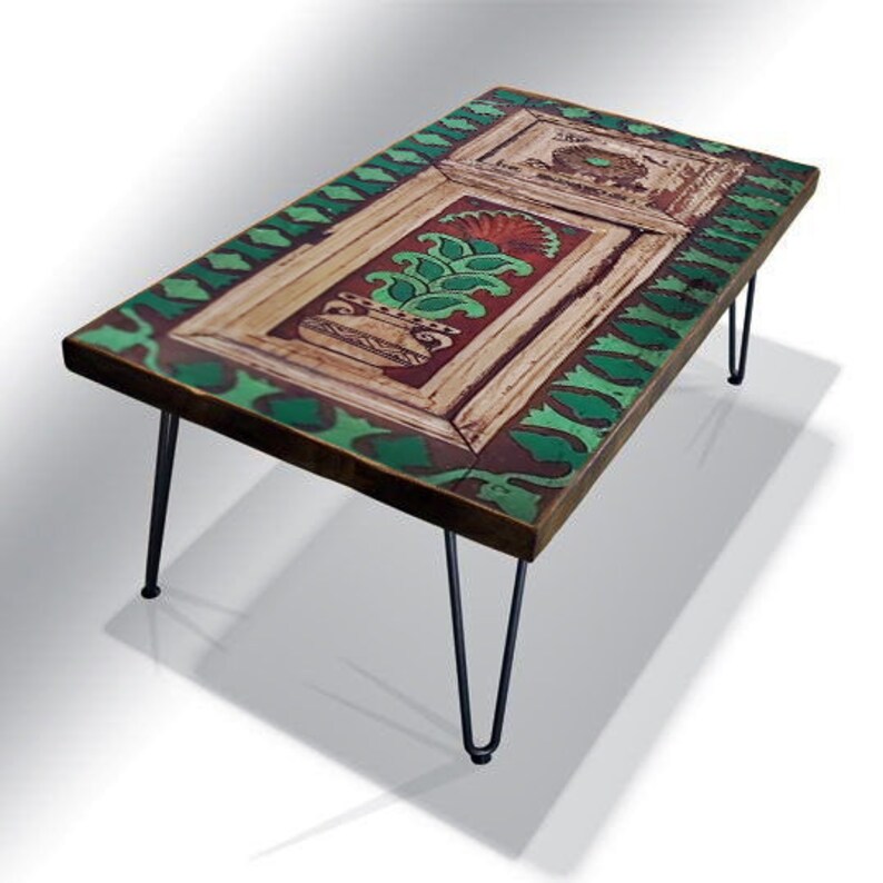 Bohemian Coffee Table Floral Carved Solid Wood Table | Etsy