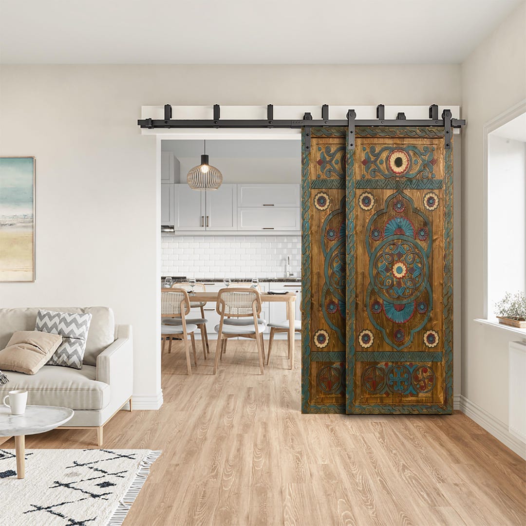 Custom Hand-carved Barn Door, Exterior Entry Front Door, Antique ...