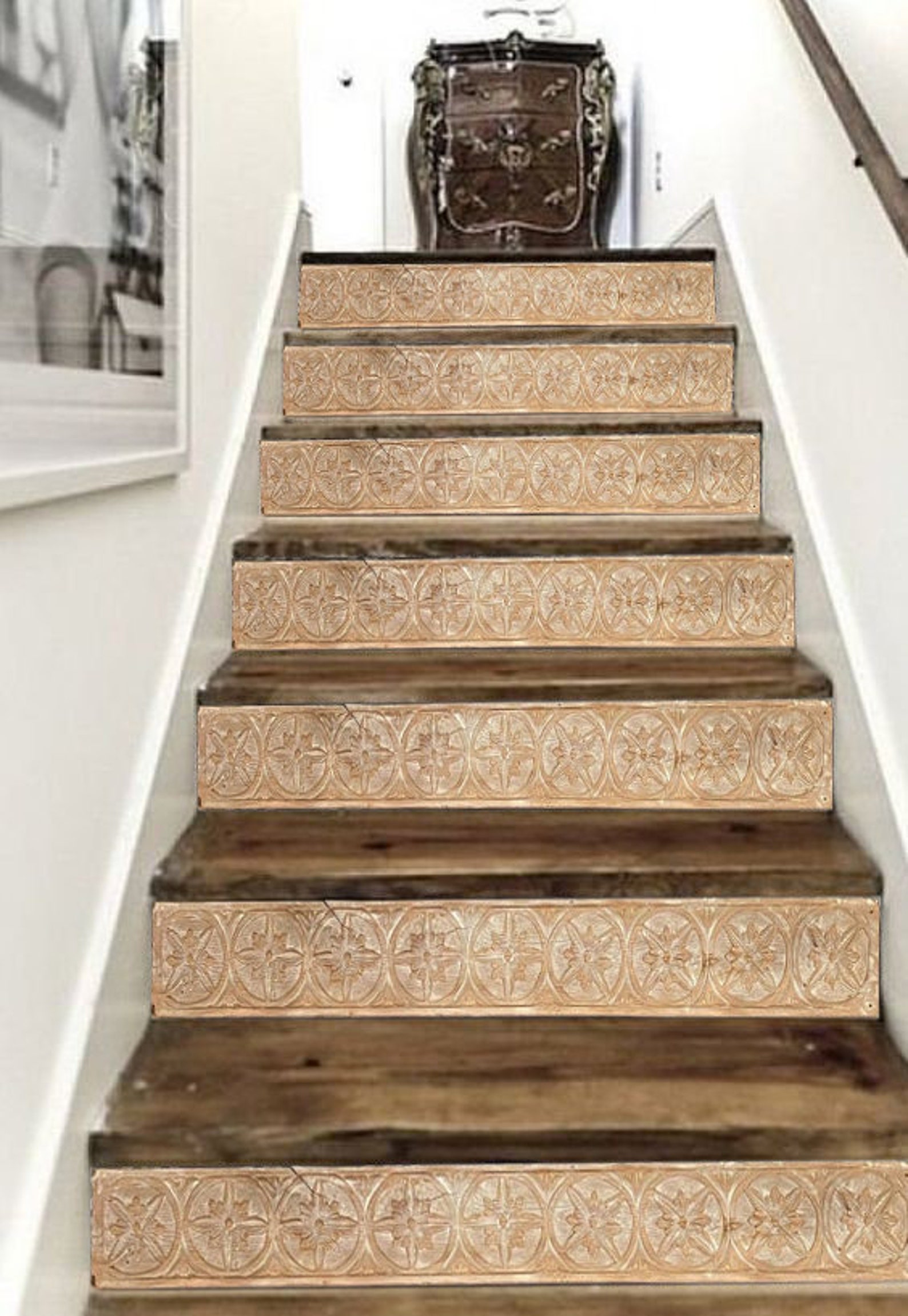 Hand-carved Wood Stairs Risers Decor Custom Size Wooden - Etsy India