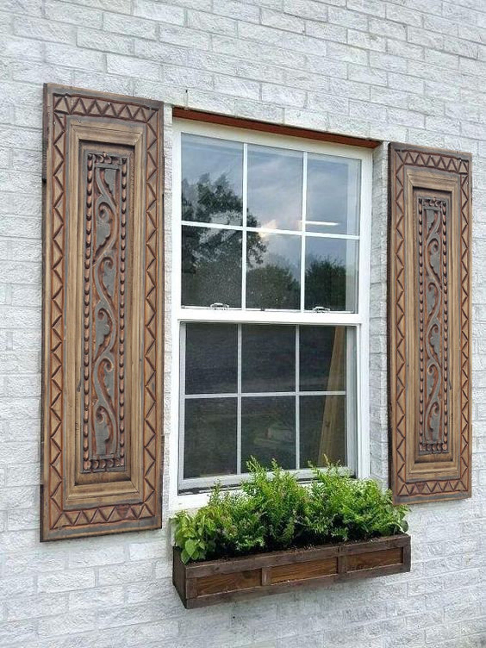 Hand-carved Rustic Wood Shutters Indoor or Outdoor Exterior - Etsy
